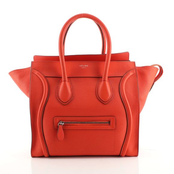 Celine | Bags | Celine Luggage Bag Grainy Leather Mini Orange | Poshmark